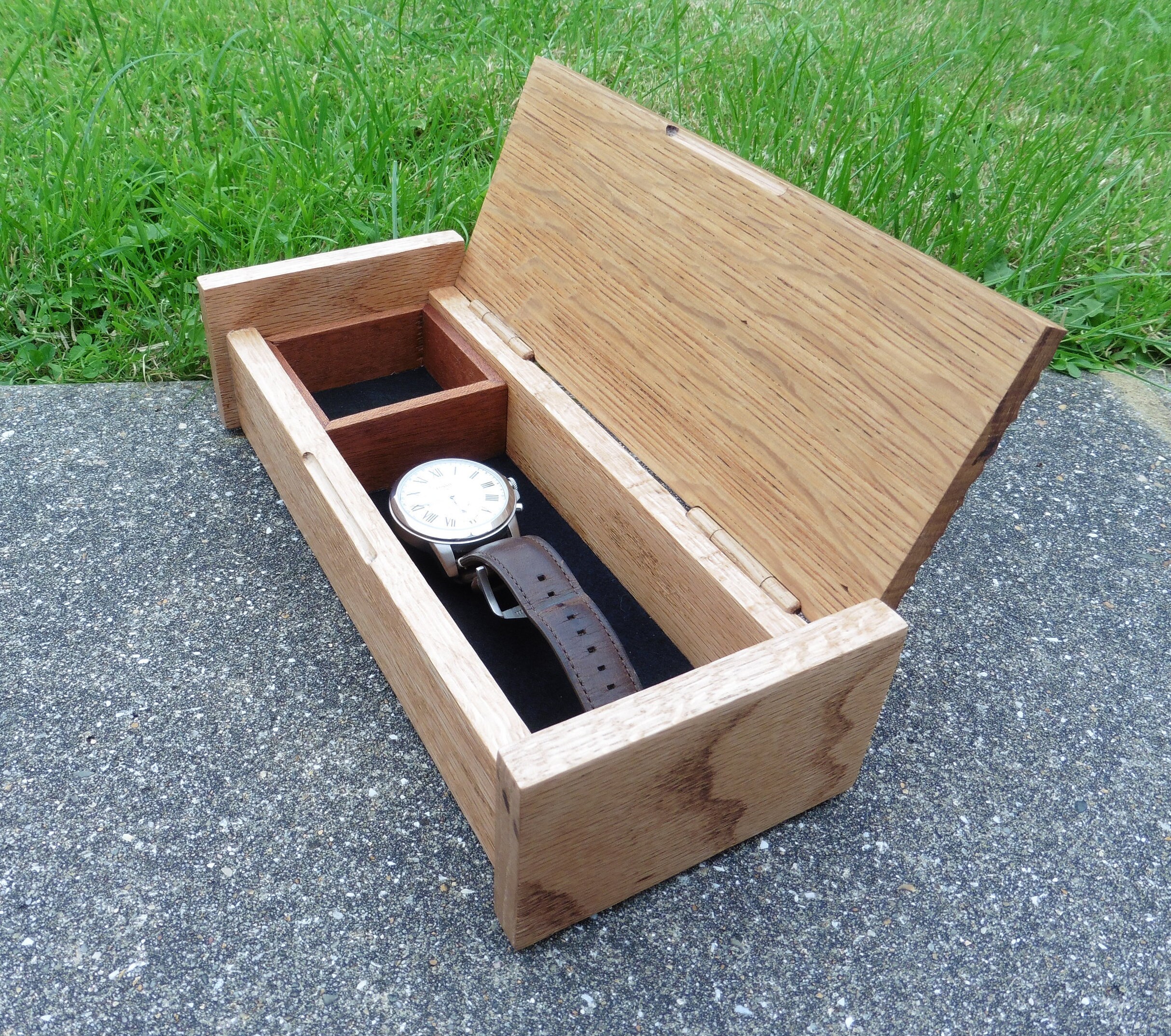 Hand Crafted Solid Oak Jewellery Box Gift Mens Womens Pretty ...