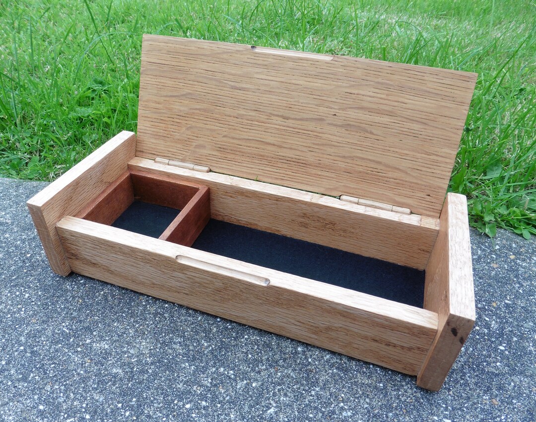 Hand Crafted Solid Oak Jewellery Box Gift Mens Womens Pretty ...