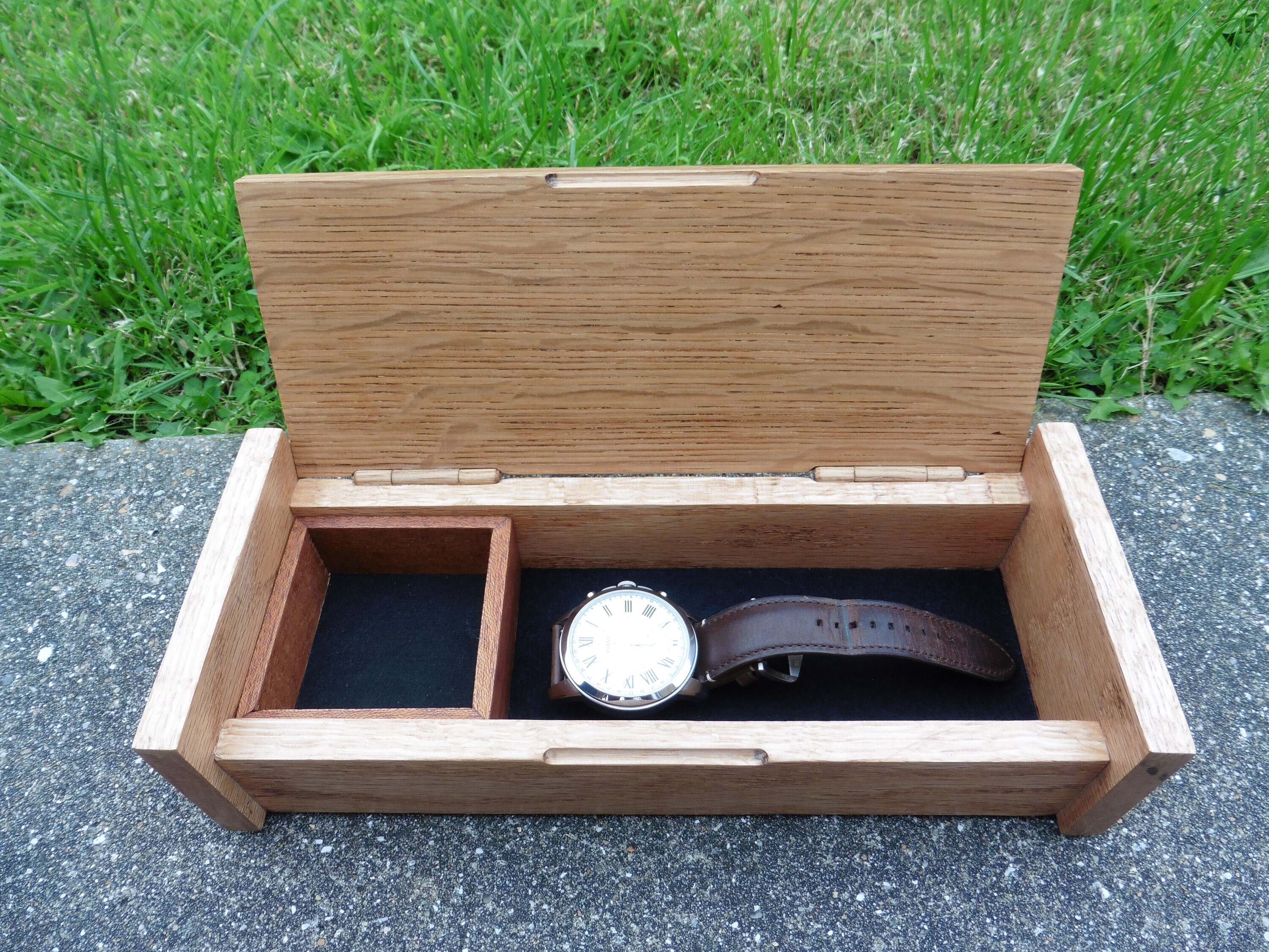 Hand Crafted Solid Oak Jewellery Box Gift Mens Womens Pretty ...