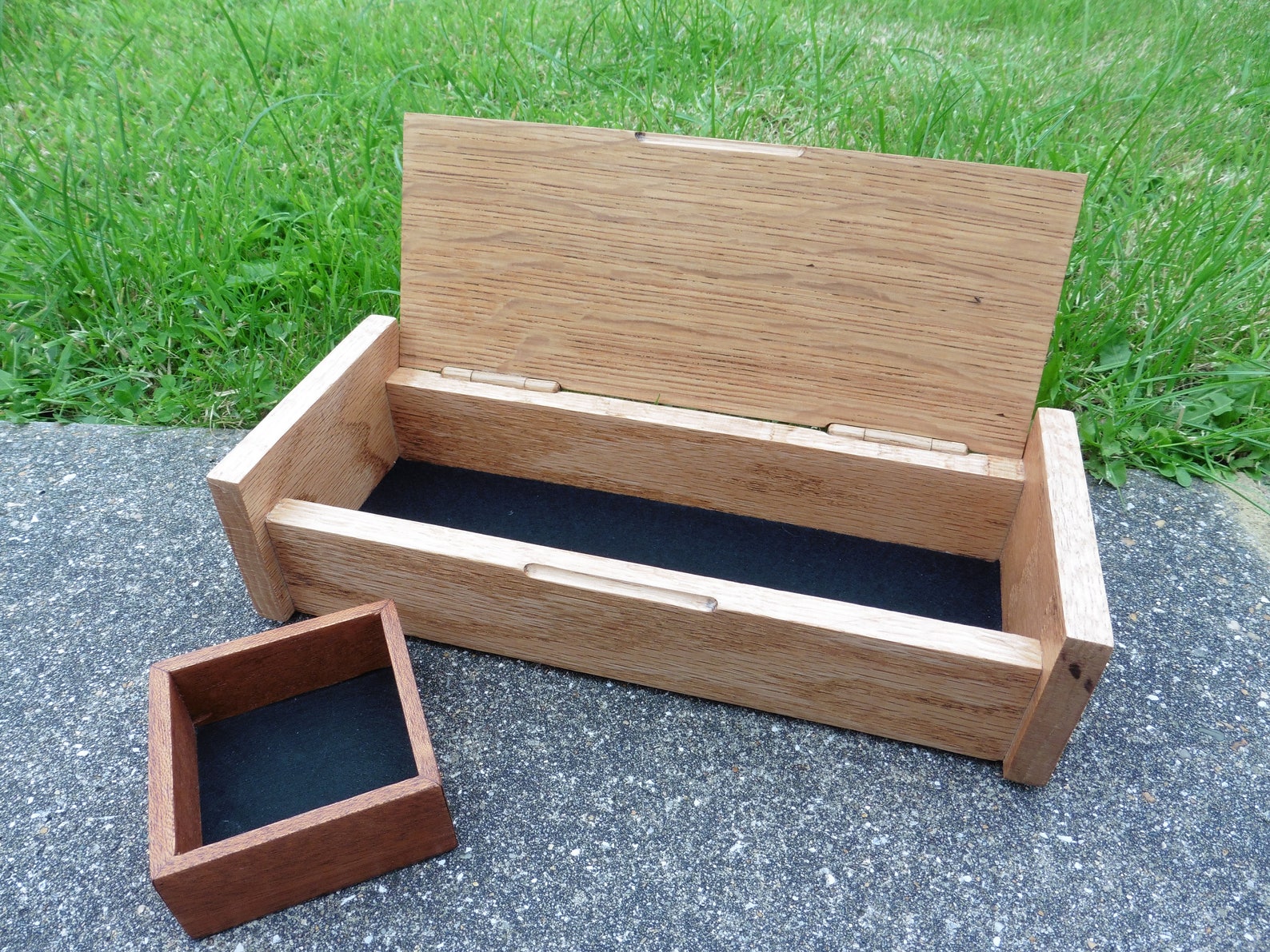 Hand Crafted Solid Oak Jewellery Box Gift Mens Womens Pretty ...