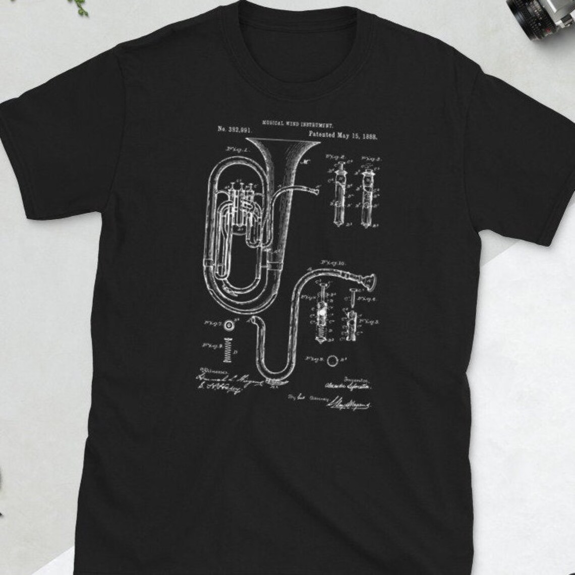 Tuba Patent Graphics T Shirt Tuba Player Tee Tuba T Shirt | Etsy