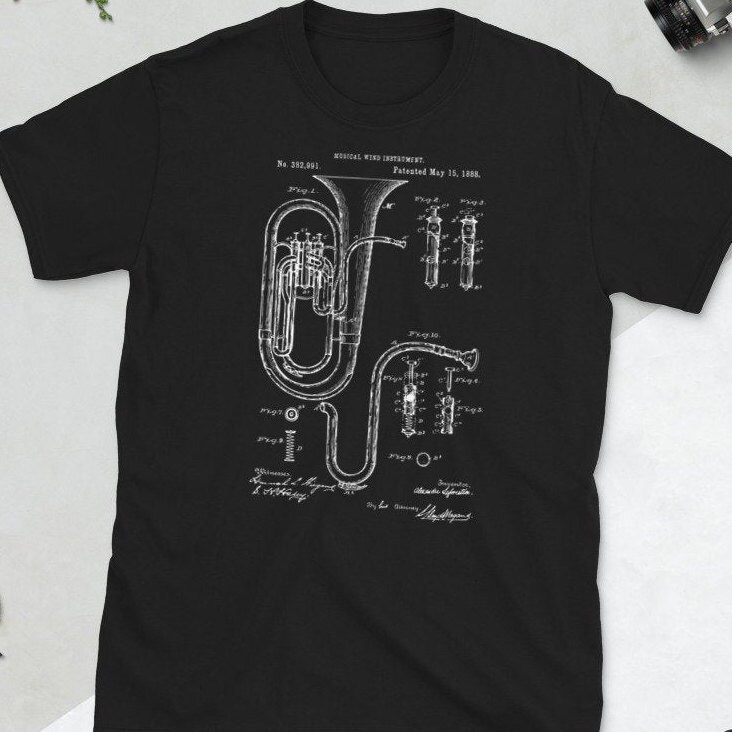 Tuba Patent Graphics T Shirt Tuba Player Tee Tuba T Shirt - Etsy