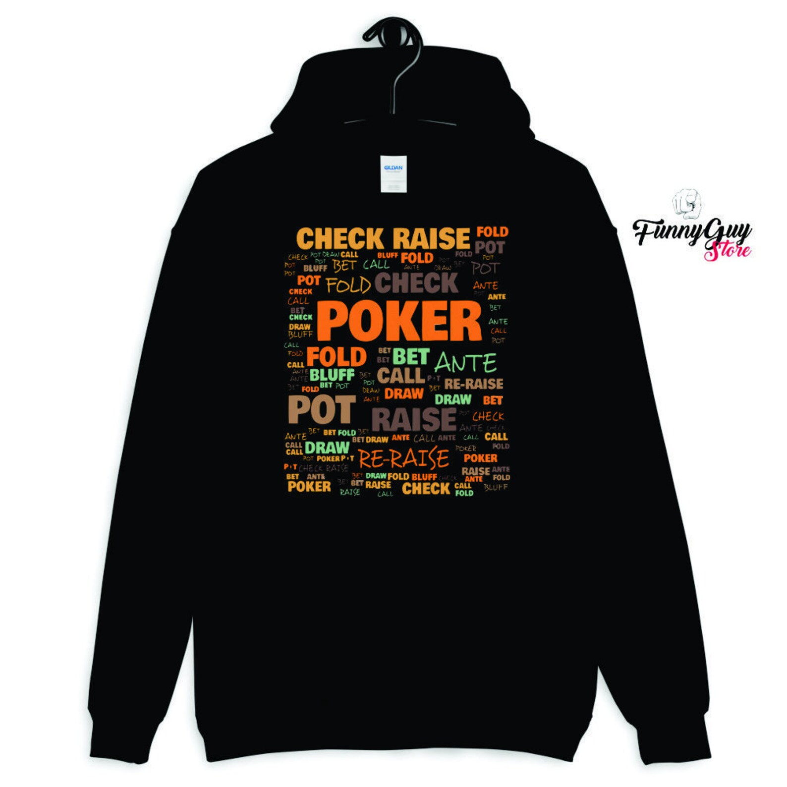 Poker Hoodie Poker Gift Gift Poker Player Poker Words | Etsy