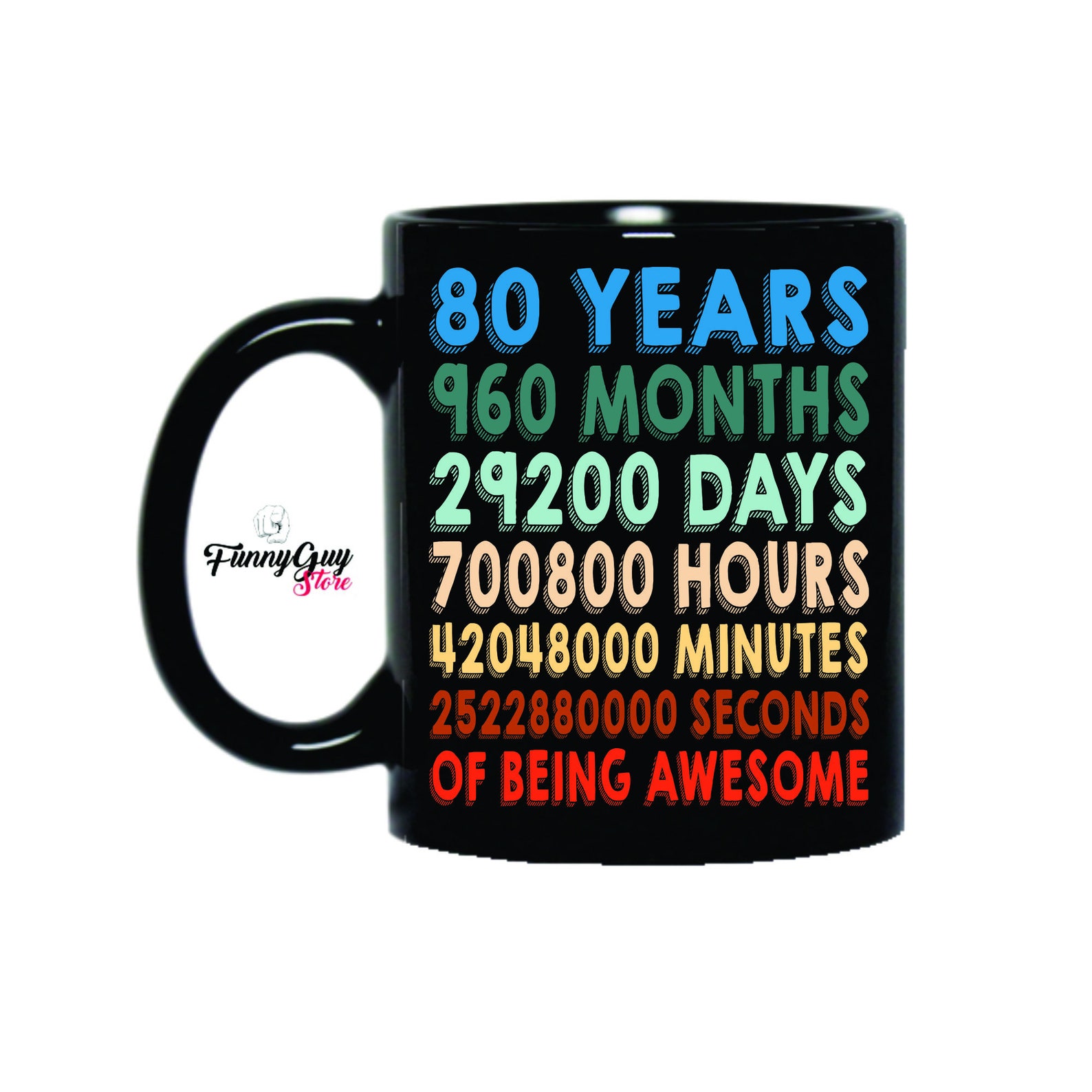 80th Birthday Mug | 80th Birthday Gift | 80 Years Mug | Mug 80th ...