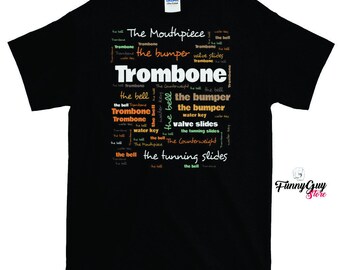 Trombone T-shirt, Trombone Player Gift, Trombonist Shirts, Trombone ...