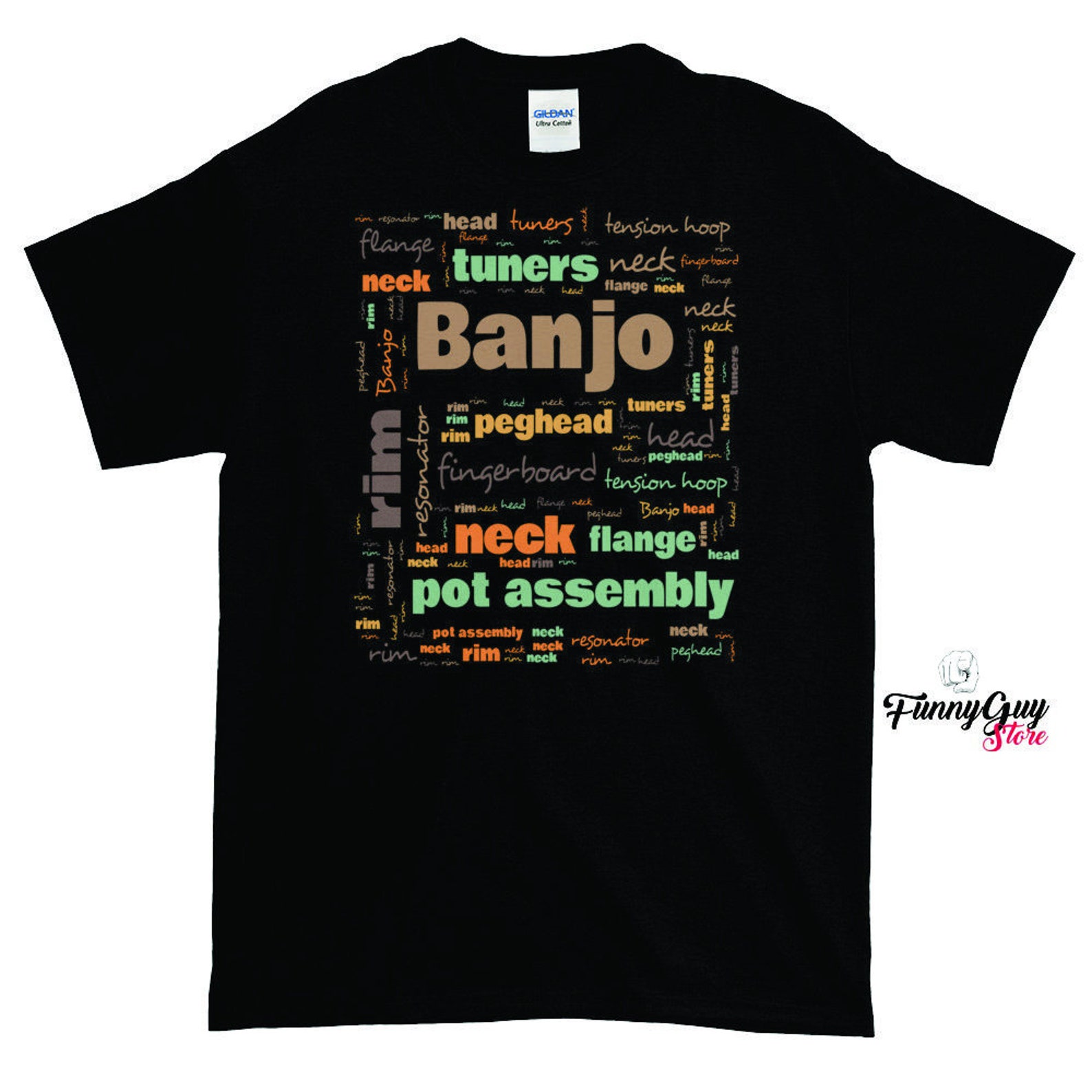 Banjo Player Tshirt / Terminology T shirt / Banjo Player Tee / | Etsy