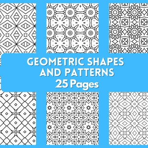 Tessellation Geometric Shapes and Patterns, Adult Coloring Pages, 25 ...
