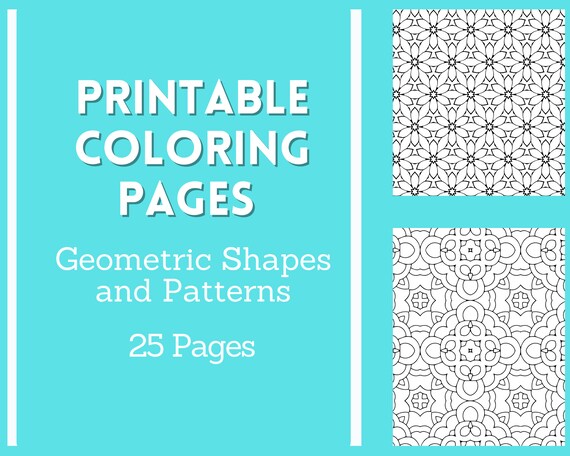Adult Coloring Book Full of Geometric Shapes and Patterns 25 | Etsy