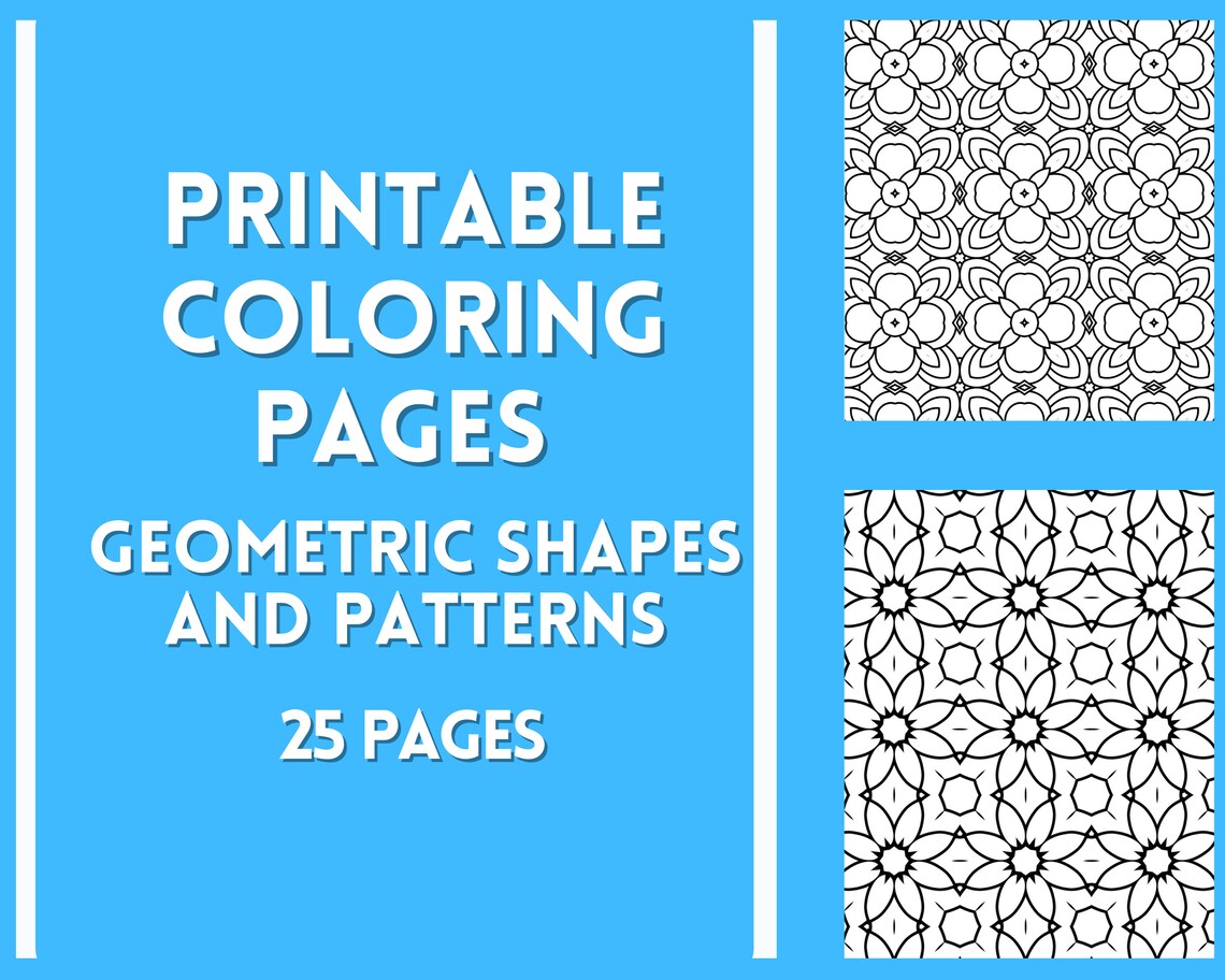 Tessellation Geometric Shapes and Patterns, Adult Coloring Pages, 25 ...