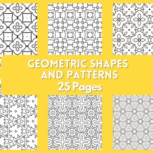 Geometric Tessellation Shapes and Patterns, Adult Coloring Pages, 25 ...