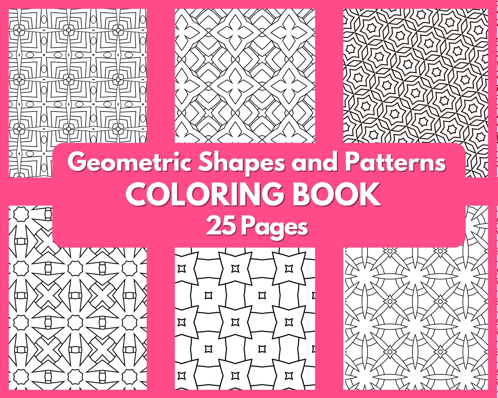 Geometric Tessellation Shapes and Patterns, 25 Printable Coloring ...