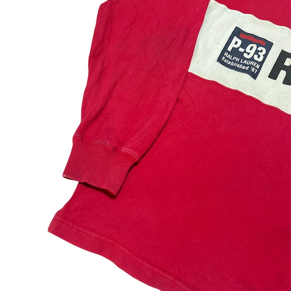 Vintage Polo Ralph Lauren P-93 Rugby Shirt: Red & Whi… - Gem