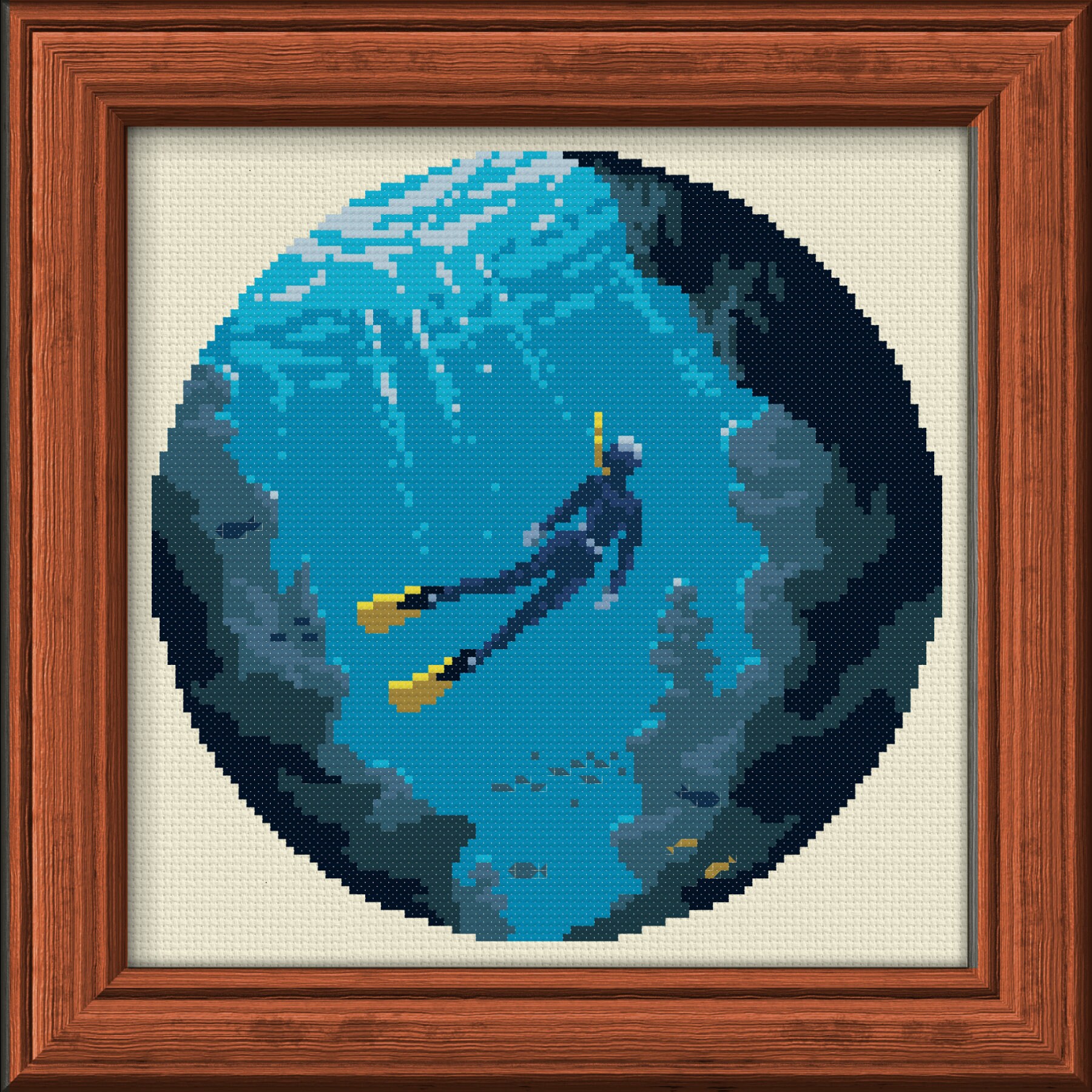 Underwater: Diver #055 - Sunny Cloud Studio - Modern Counted Cross ...