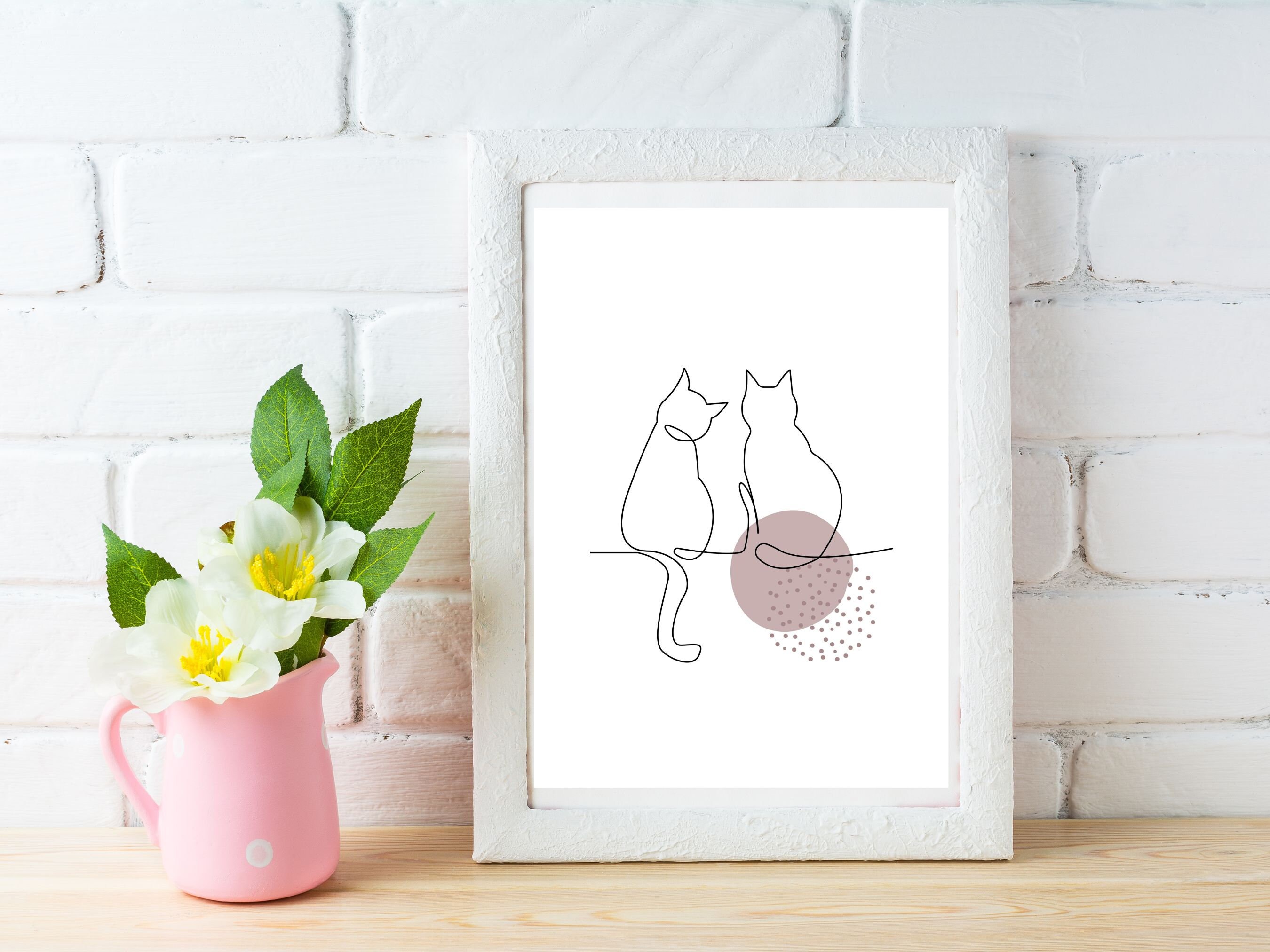 Cats Line Drawing, Pets Printable Wall Decor, Cat Poster, Minimalist ...