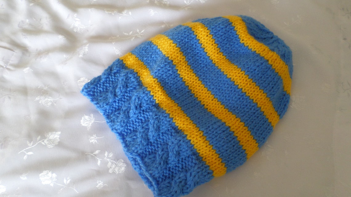 Ukraine Support Ukie Style Unisex Hand Knitted Wool Beanie - Etsy