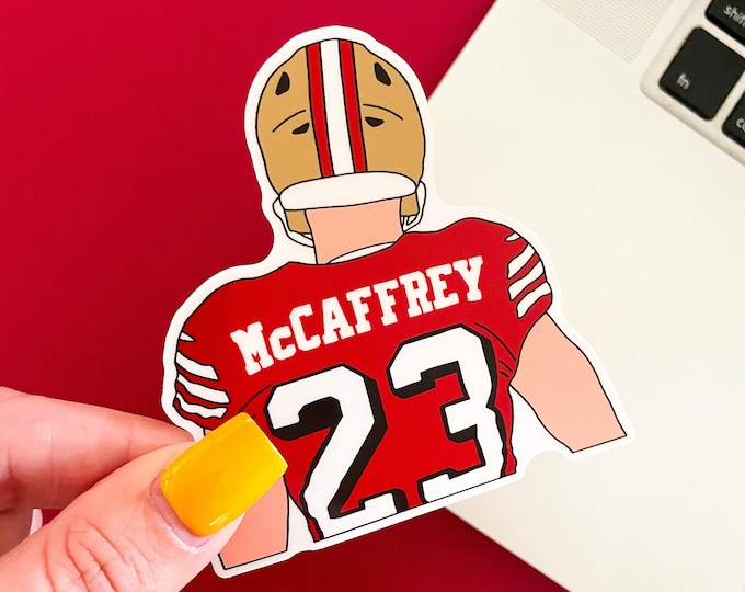 Christian Mccaffrey Celebration Glossy Sticker 3, Water Resistant ...