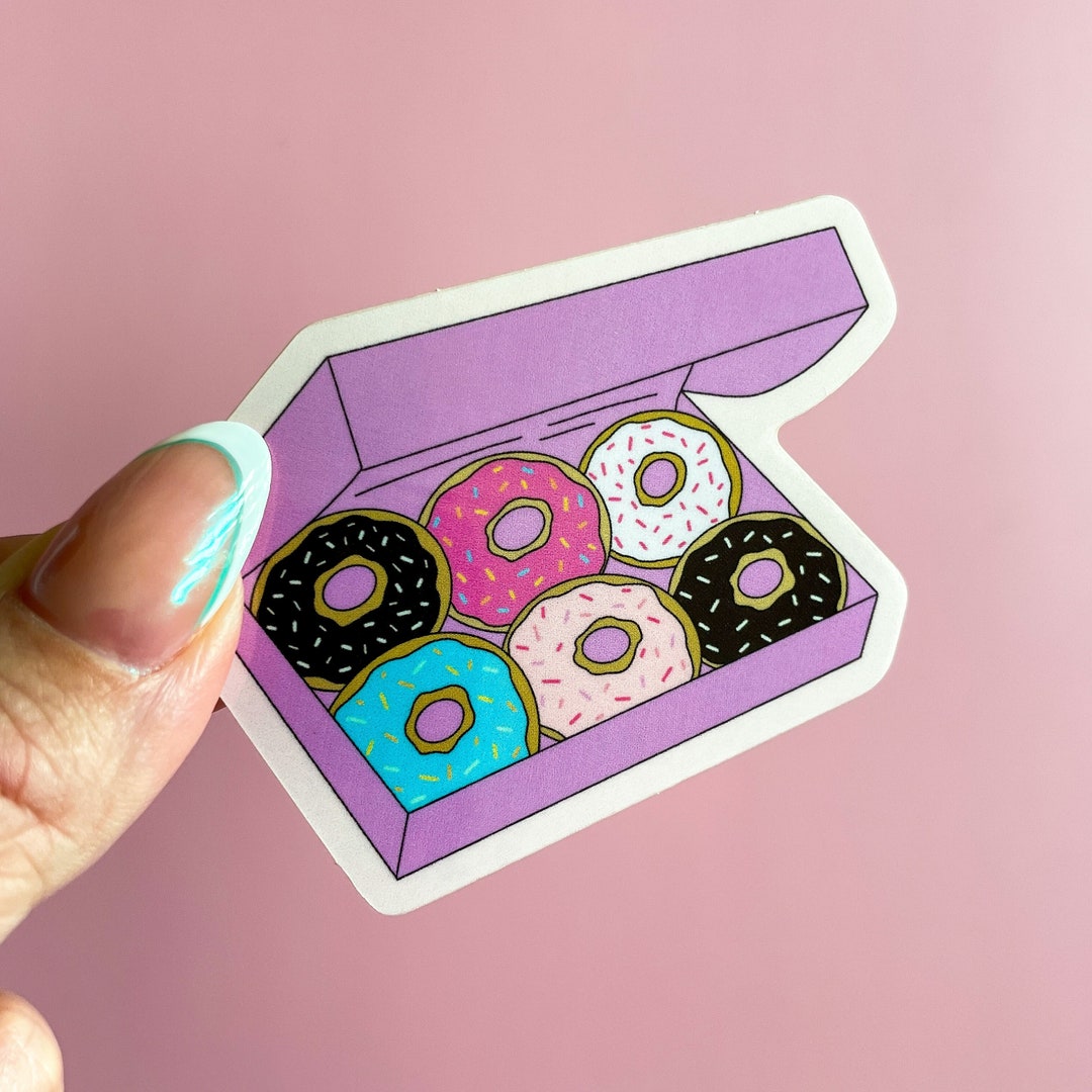 Donut Sticker, Donut Box Sticker - Waterproof, Glossy Finish - Etsy