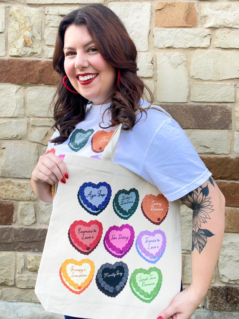 Romance Tote Bag | Book Tropes Tote Bag | Heart Cake Tote Bag - Etsy