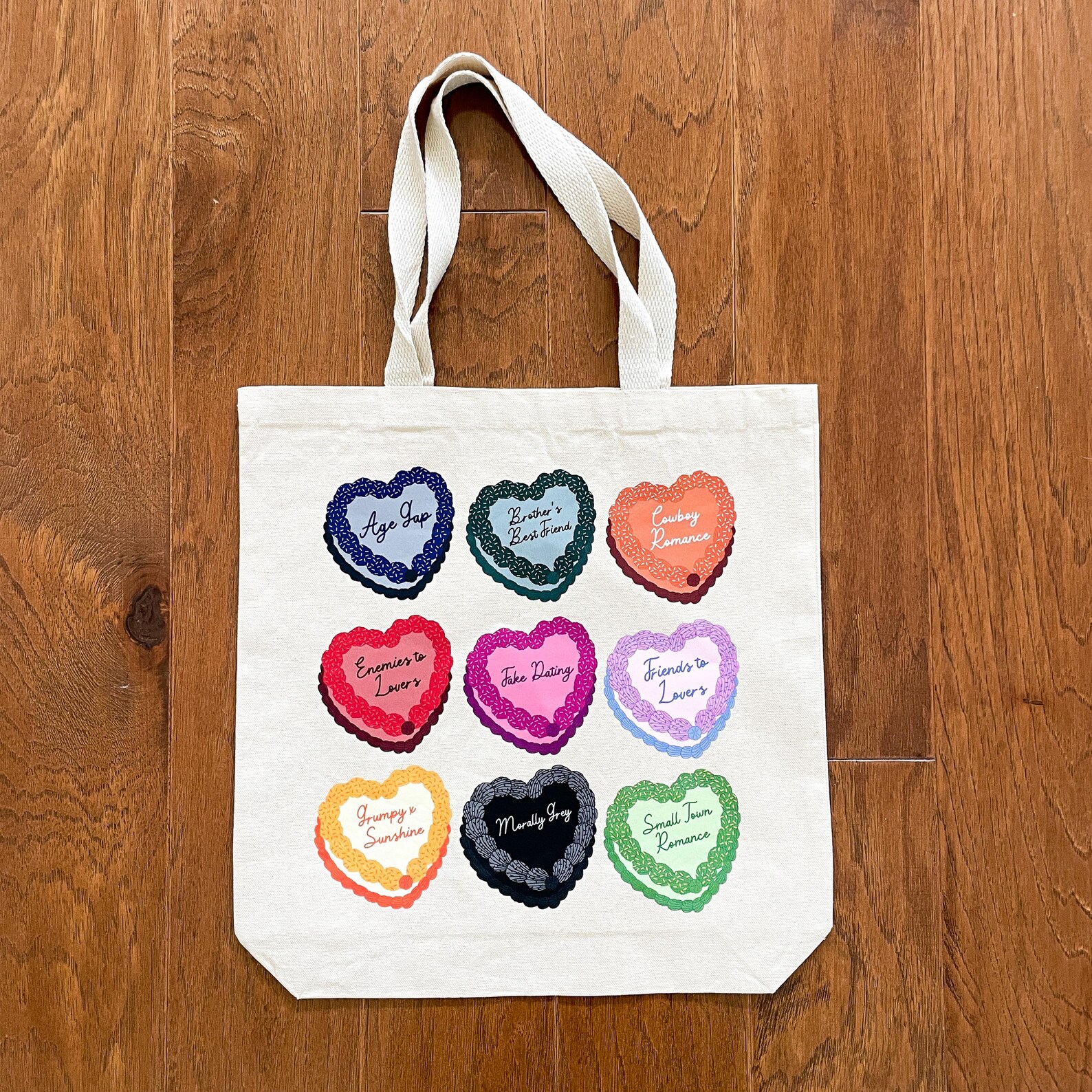 Romance Tote Bag | Book Tropes Tote Bag | Heart Cake Tote Bag - Etsy