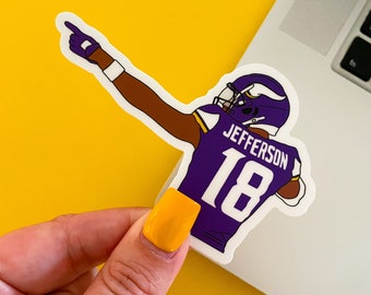 Justin Jefferson Catch Glossy Sticker 3, Water Resistant Laptop and ...