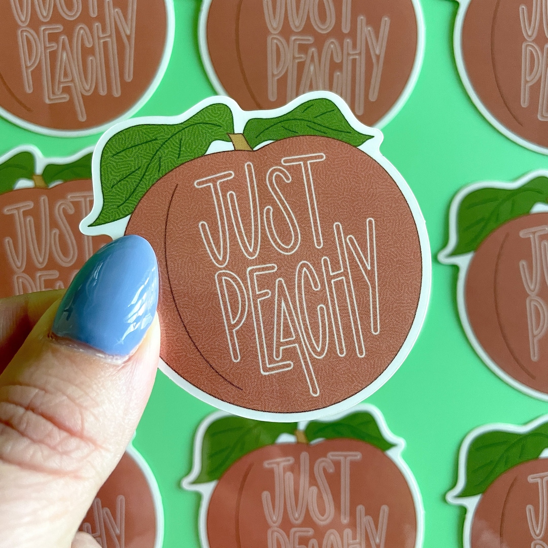Peach Sticker - Waterproof, Glossy Finish - Etsy