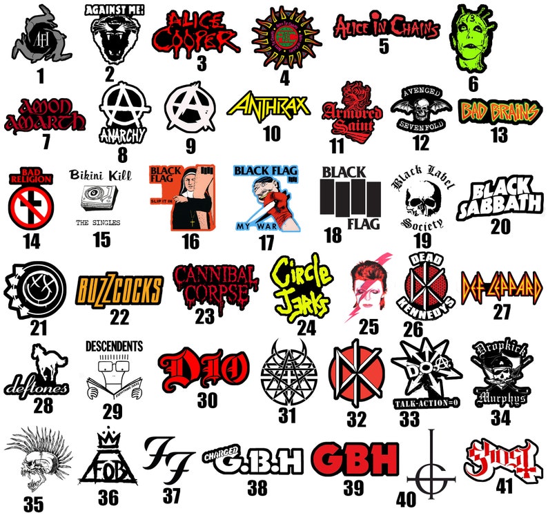 Punk/metal Vinyl Outline Stickers - Etsy