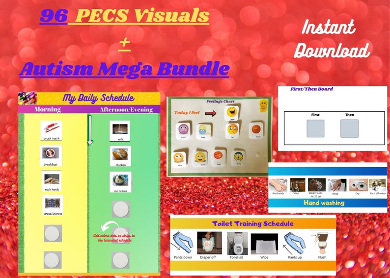 96 Visual Schedule Cards, Autism PECS ,visual Routine Chart,printable ...
