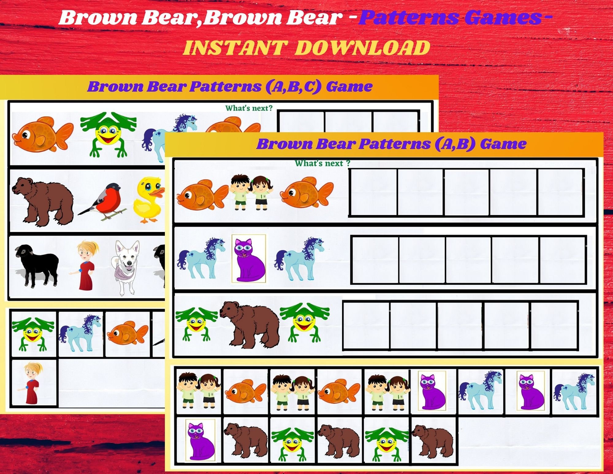 Brown Bear,brown Bear,busy Book ,preschool Patterns ,INSTANT DOWNLOAD ...