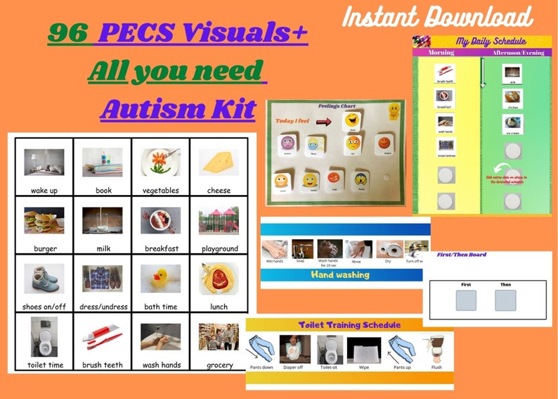 96 Visual Schedule Cards Autism PECS visual Routine | Etsy Canada