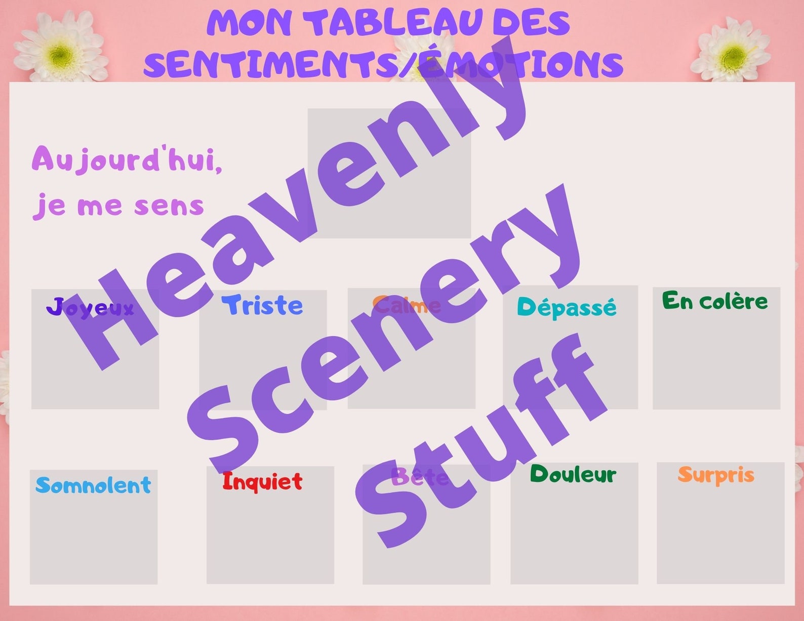 Emotions Chart ,feelings Poster,english/french ,feelings Printable ...