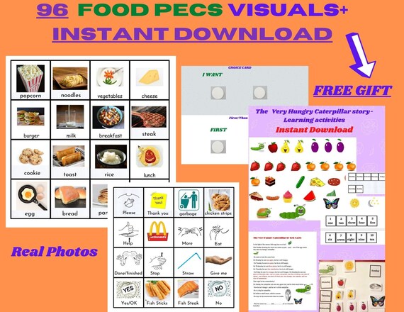 96 FOOD PECS Visuals autism Visuals Foods Visual | Etsy Australia