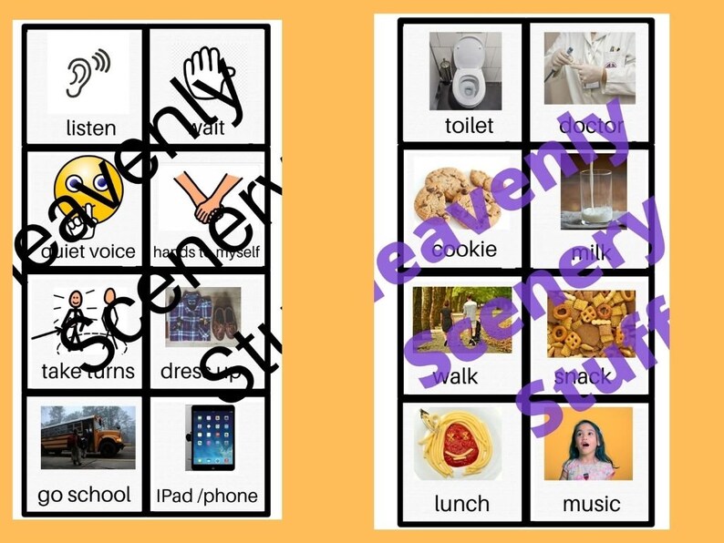 55 PECS Autism Visuals Keyring Cards,communication Board,first/then ...