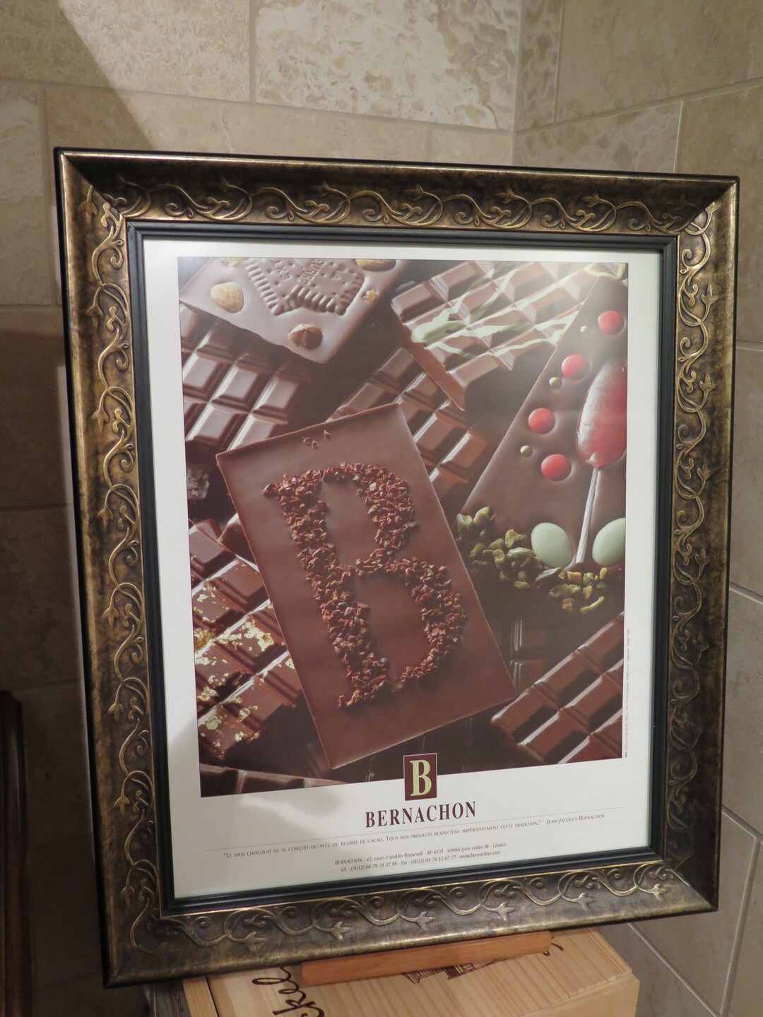 Kitchen Art French Chocolate Poster Lyon Framed Bernachon Lyon France ...