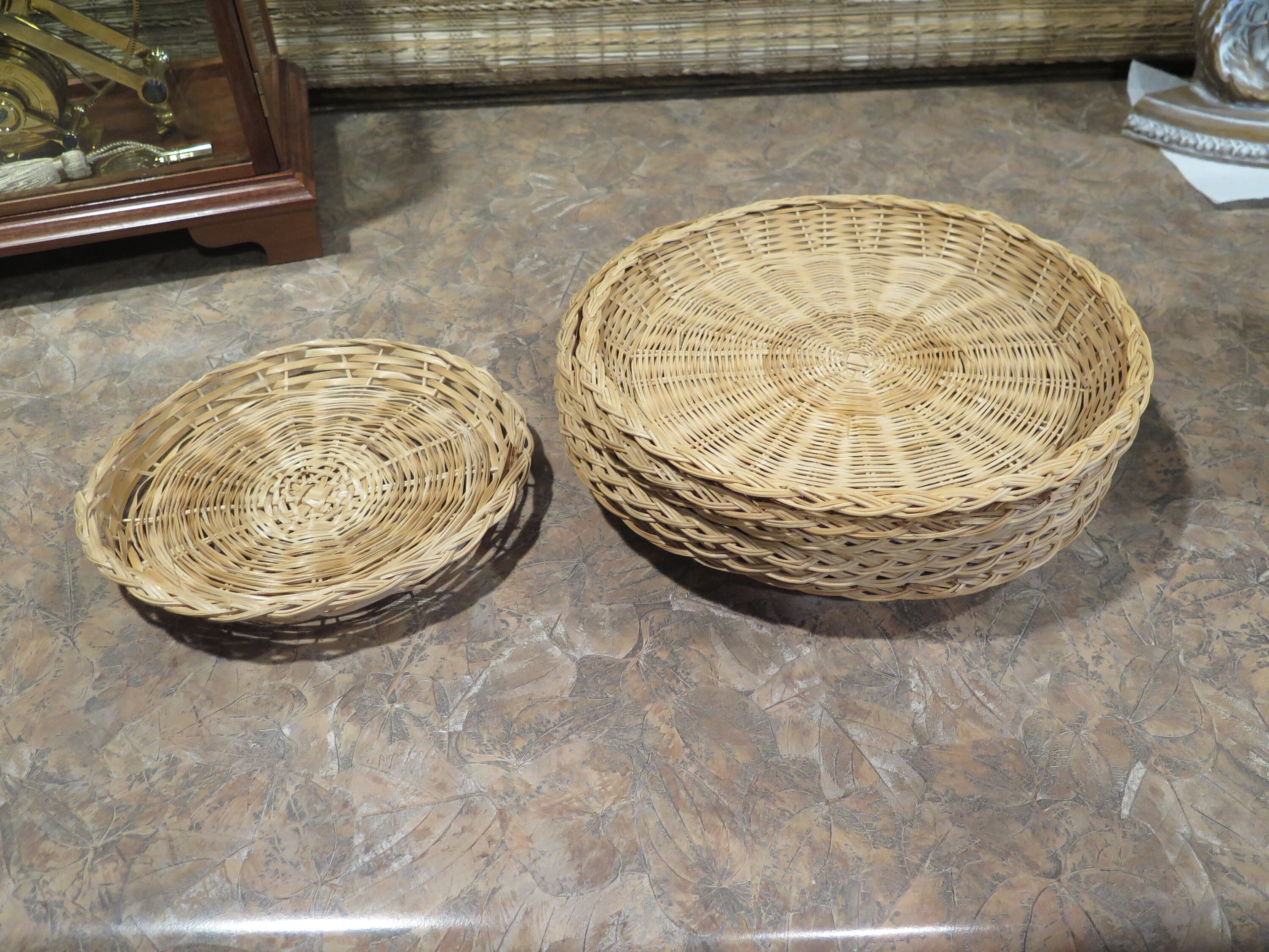 Bamboo Wicker Rattan Paper Plate Holders Camping Picnics Vintage Boho ...