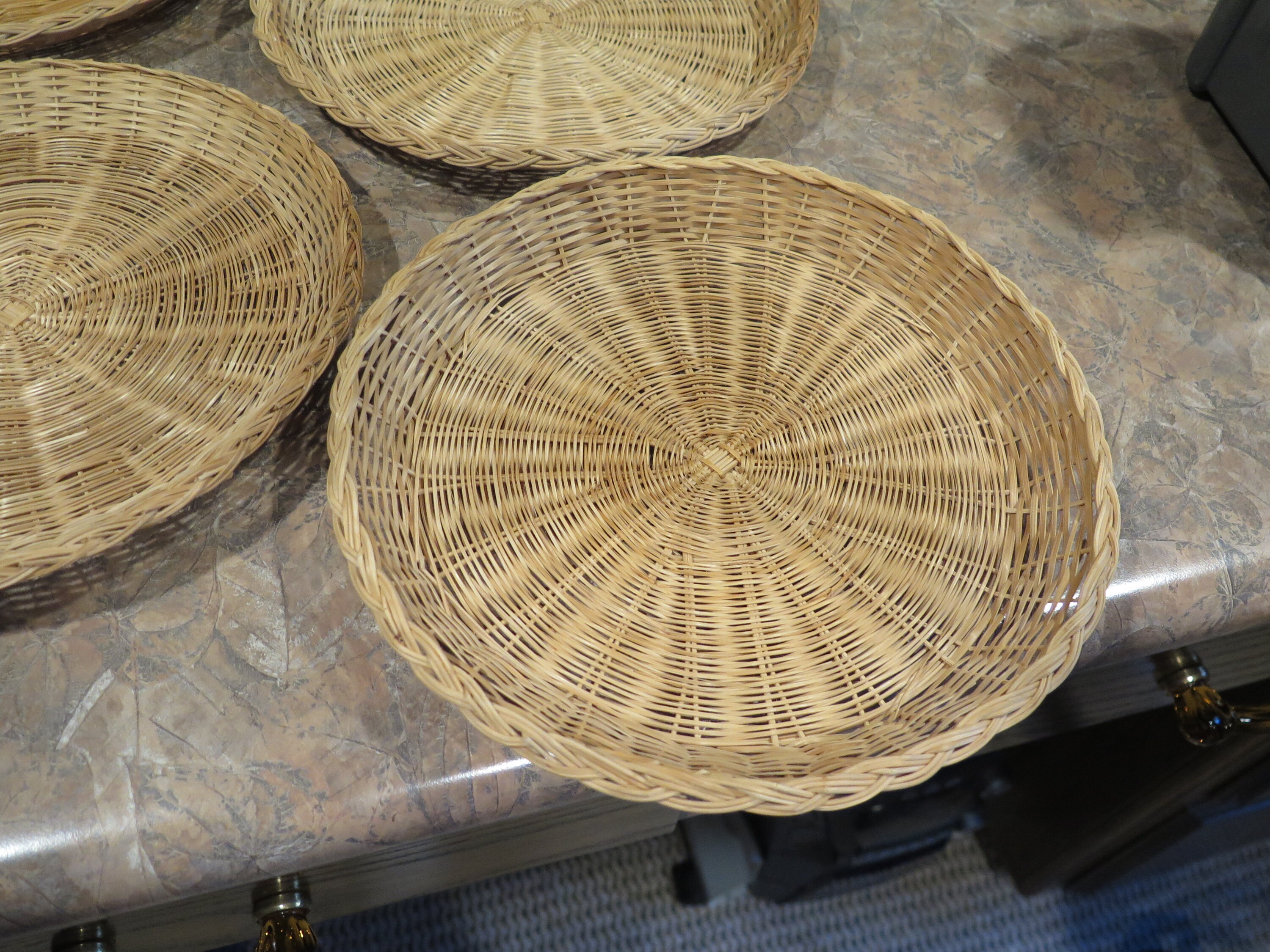 Bamboo Wicker Rattan Paper Plate Holders Camping Picnics Vintage Boho ...