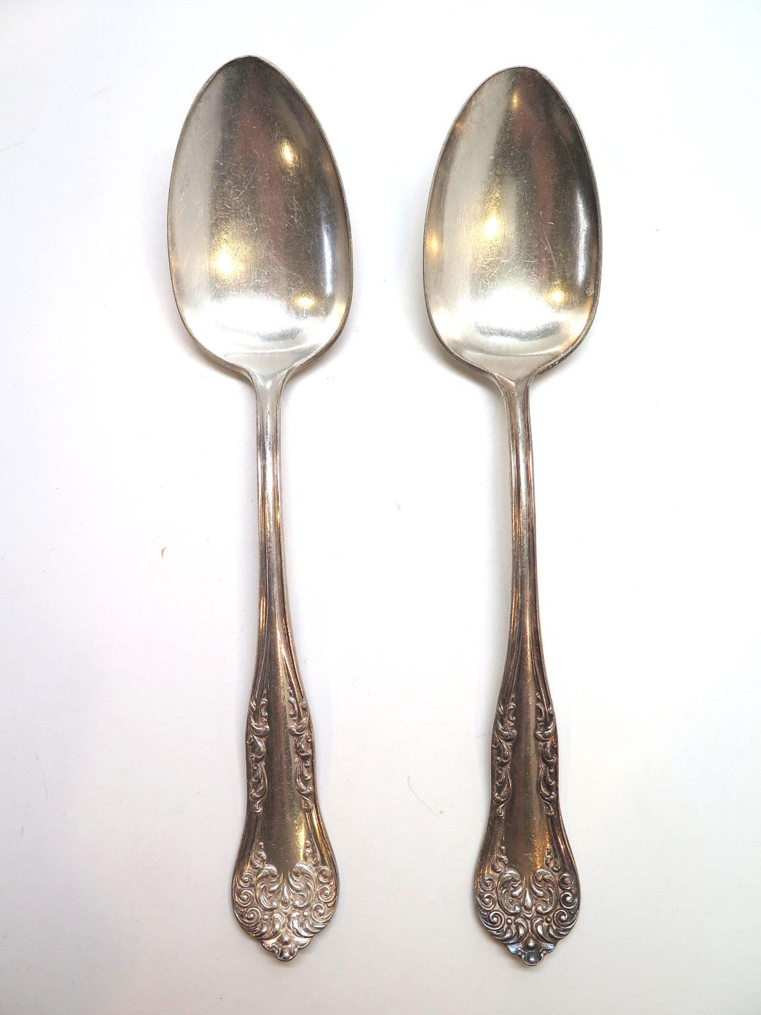 Rogers Silver Serving Spoons AMERICA Silver Plate AA Flatware ...