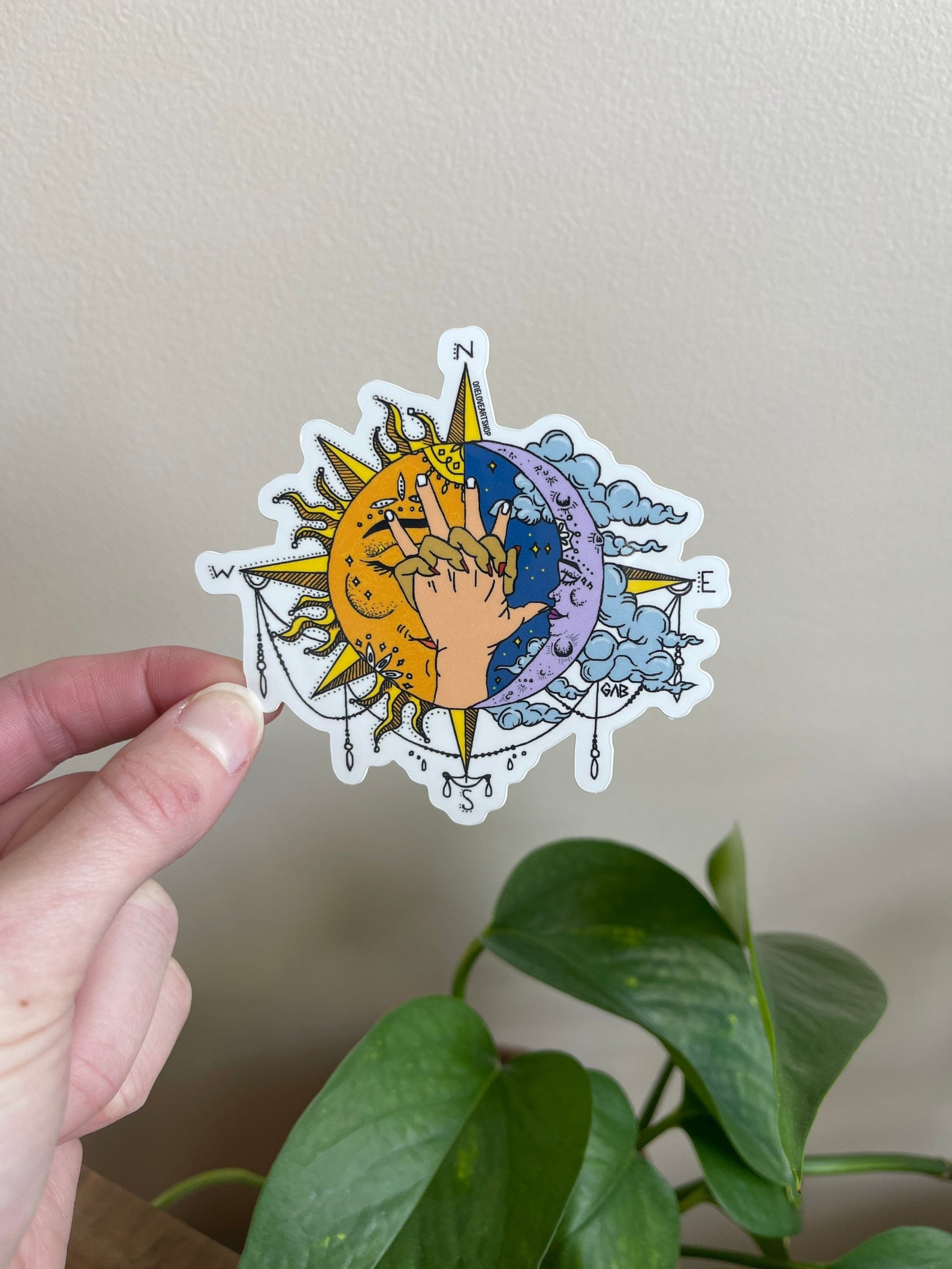 SUN MOON Sticker Sun Sticker Boho Sun Sticker Stars - Etsy