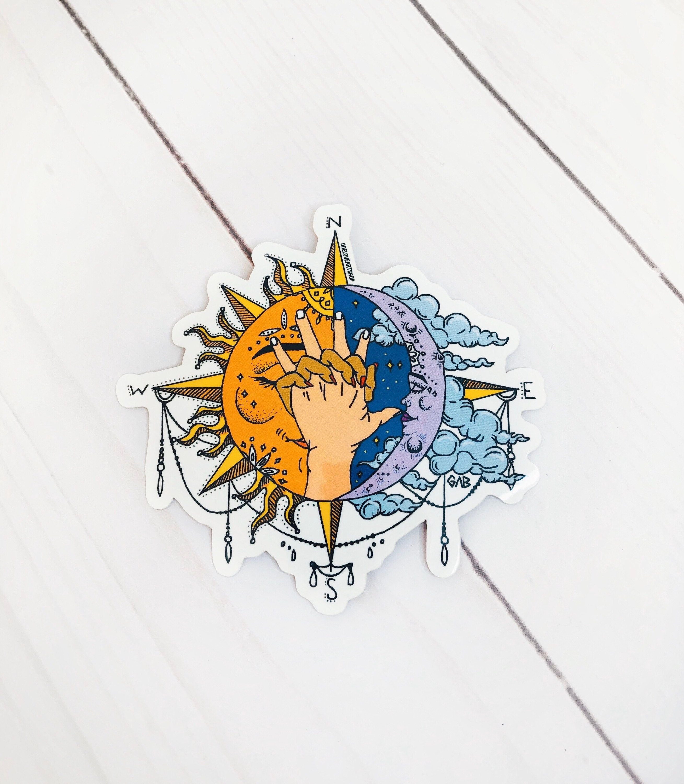 Stickers Embellishments Sun and Moon Sticker Sun Sticker Space Sticker ...