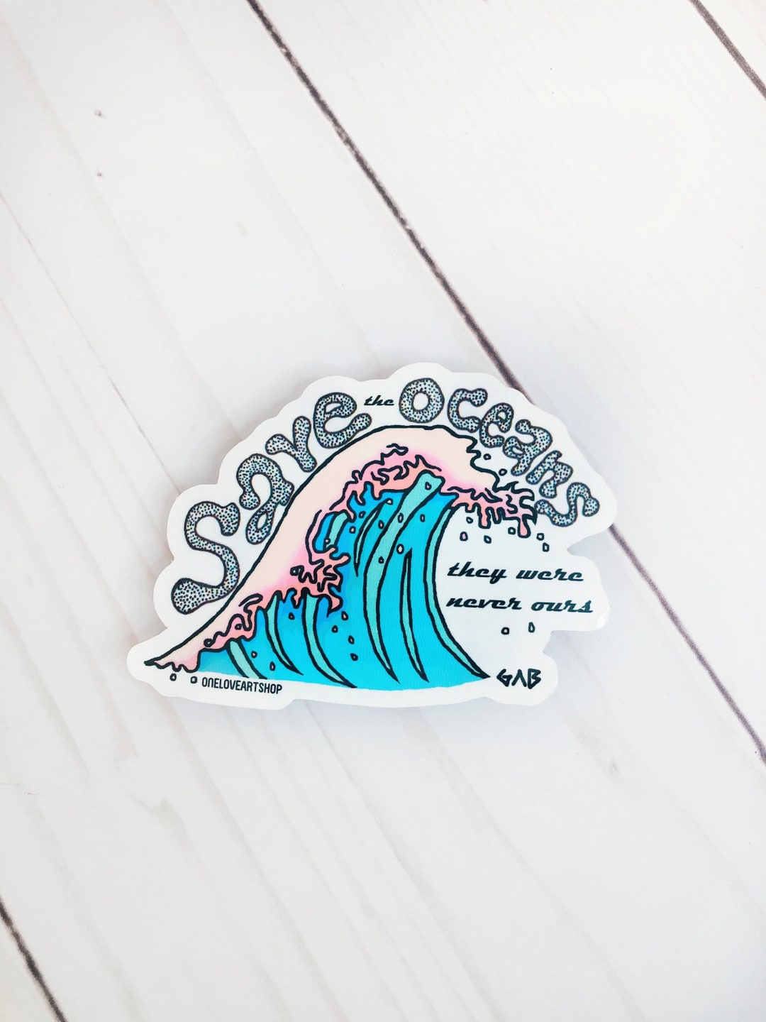 SAVE THE OCEANS Sticker, Ocean Sticker, Wave Sticker, Great Wave ...