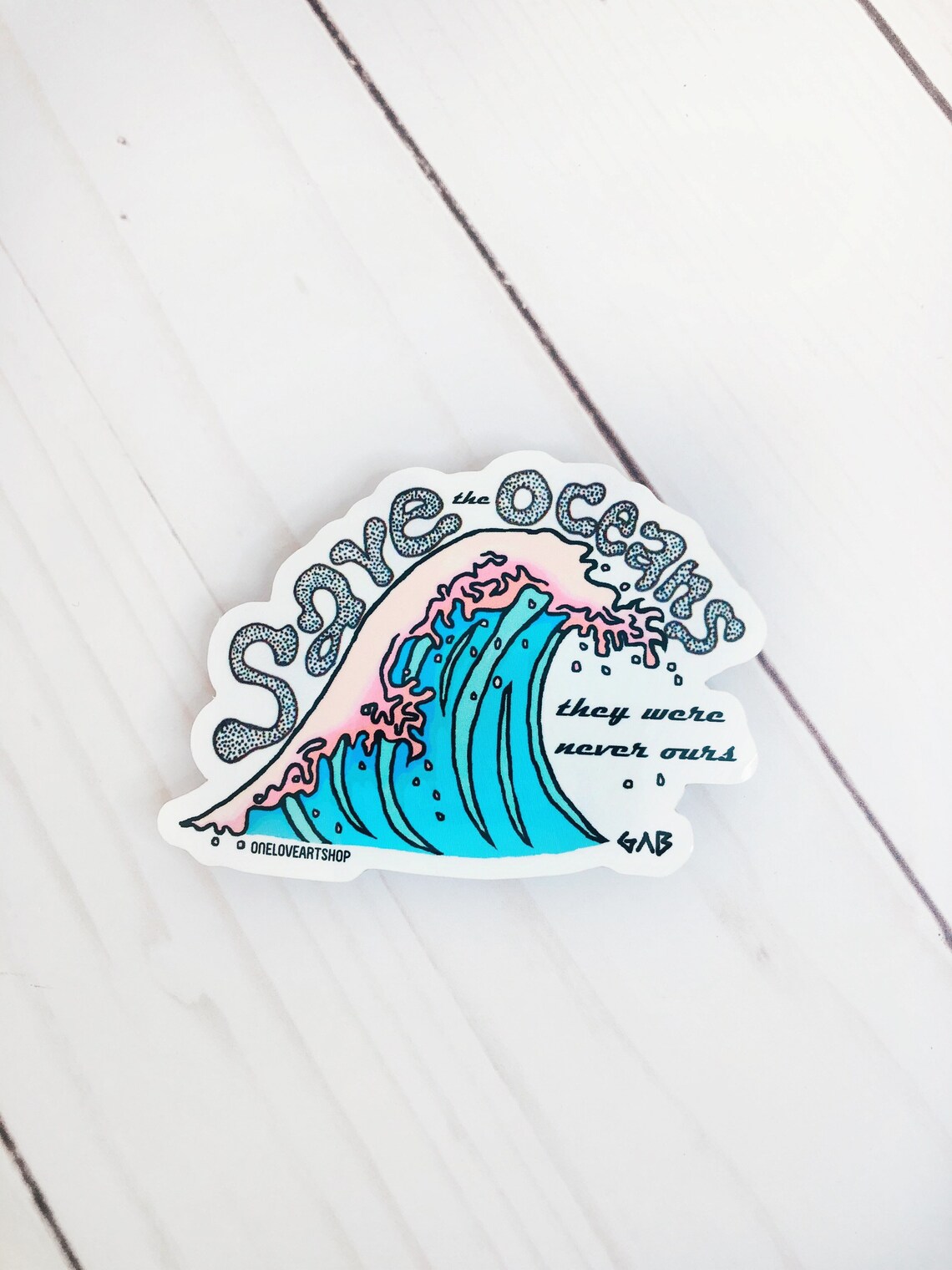SAVE THE OCEANS Sticker Ocean Sticker Wave Sticker Great - Etsy