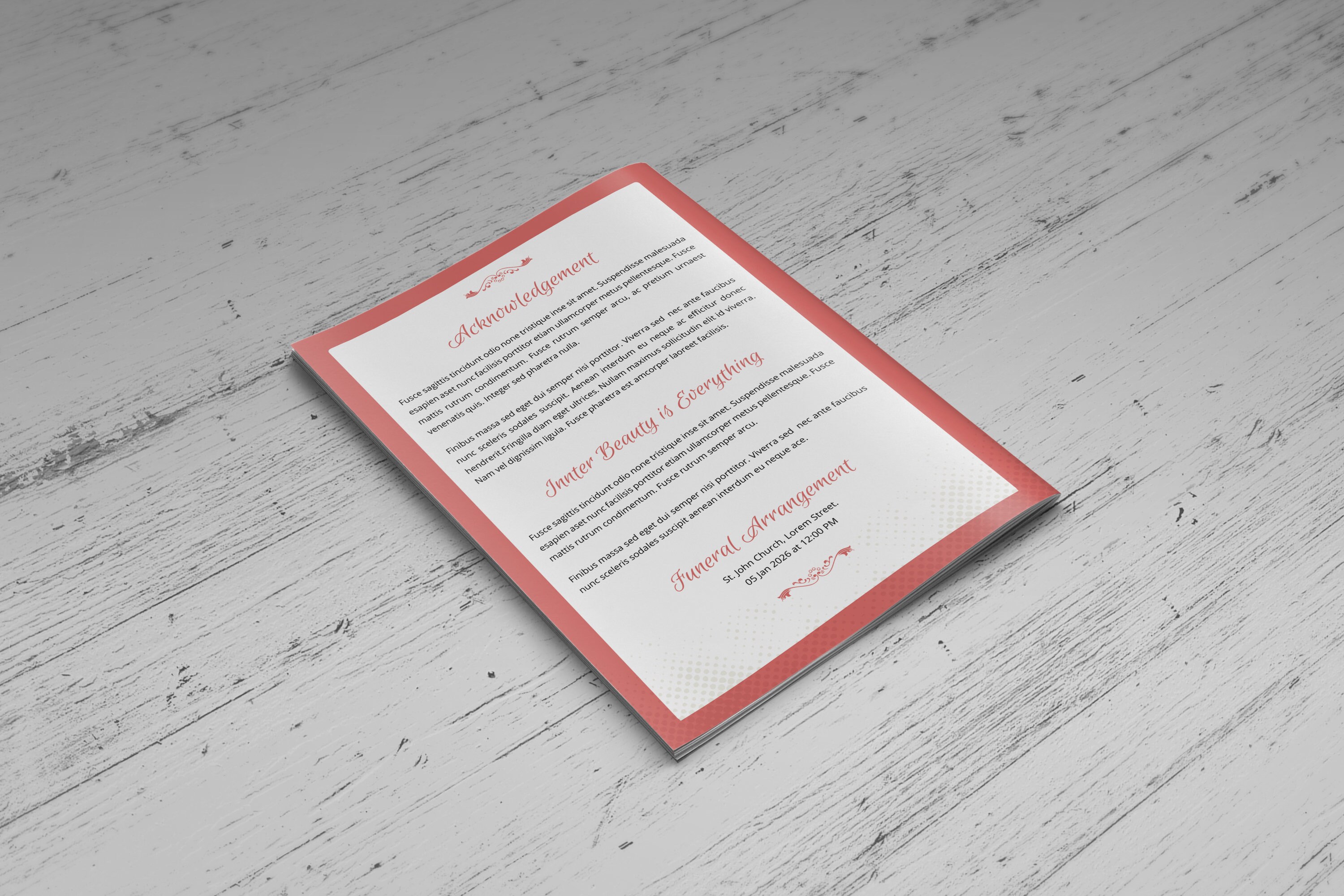 Funeral Program A5 Brochure Celebration of Life Order of - Etsy