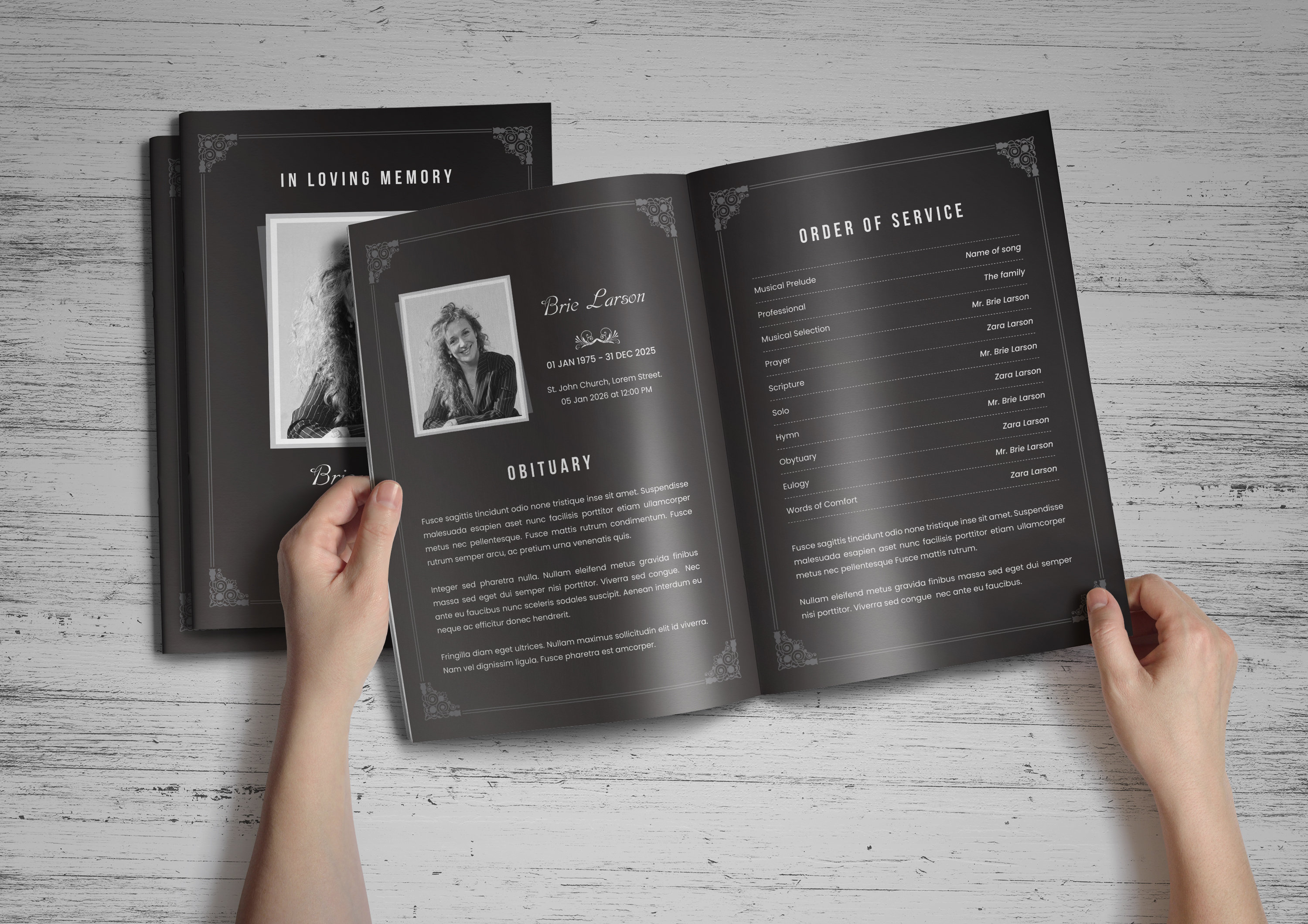 Funeral Program A5 Brochure Celebration of Life Order of Service ...