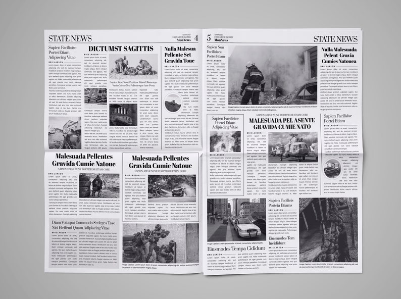 20 Page Newspaper Template, Printable Newspaper, Editable Newspaper ...