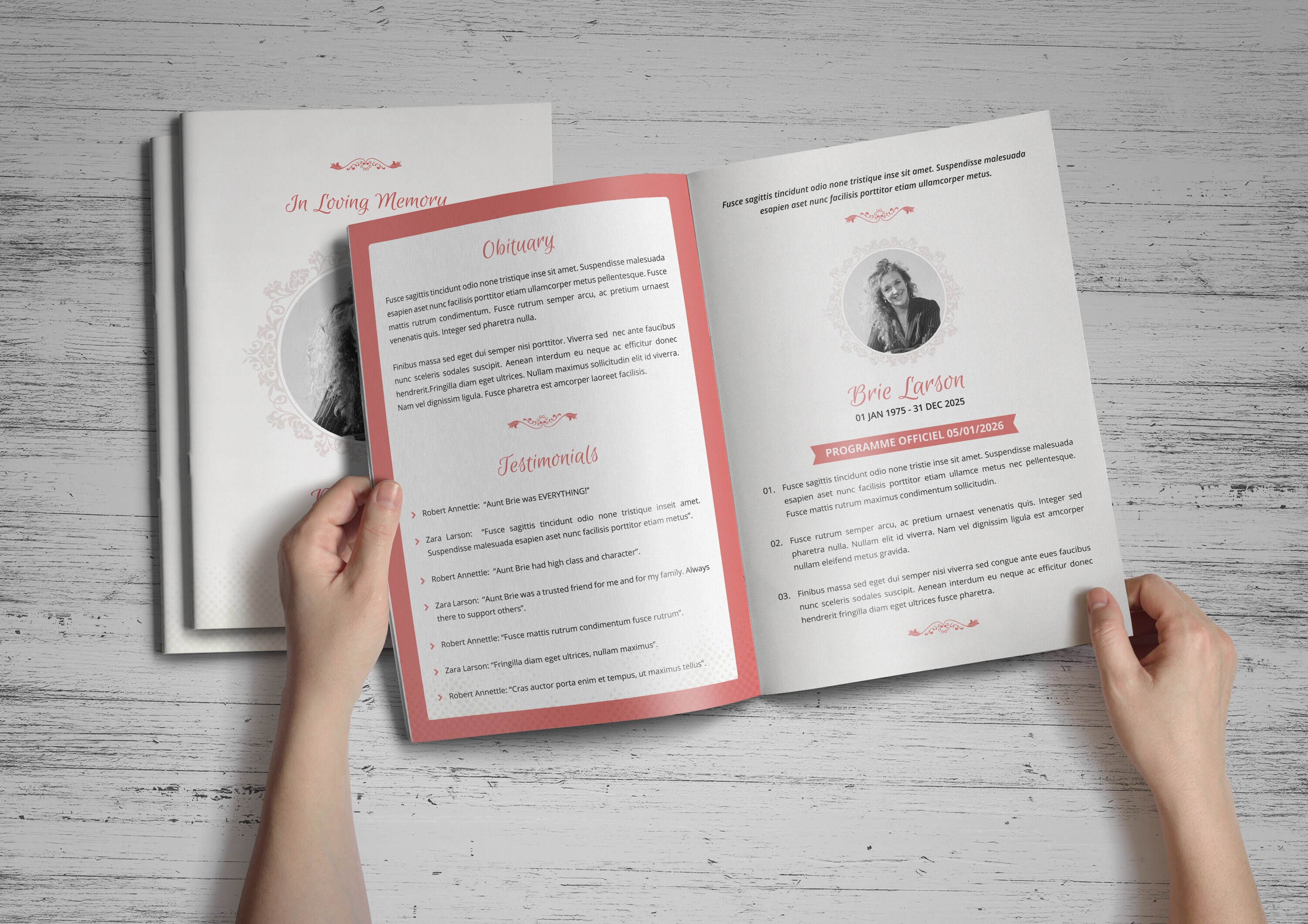 Funeral Program A5 Brochure Celebration of Life Order of - Etsy