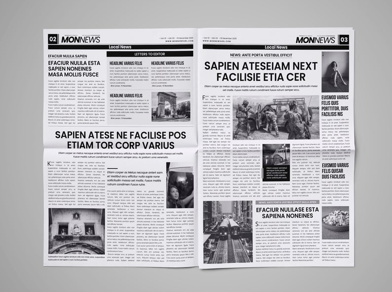 Modèle de conception journal Journal quotidien Newsletter | Etsy