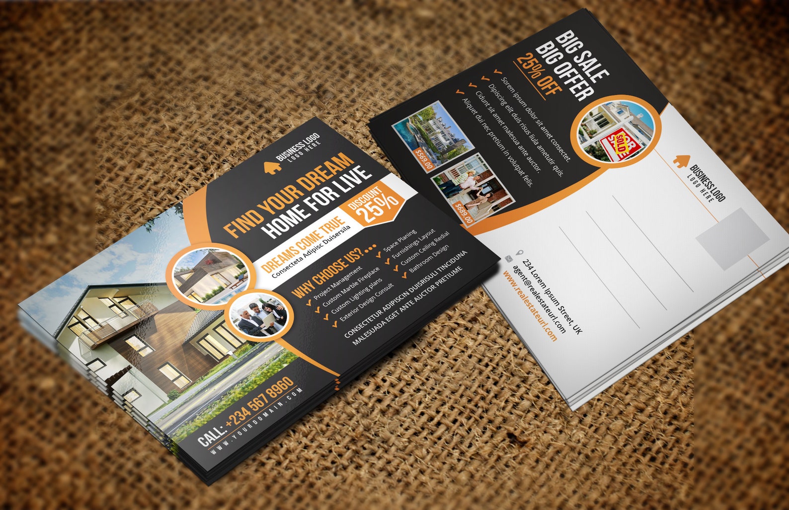 Real Estate Postcard Real Estate Rack Card Real Estate DL Flyer Realtor ...