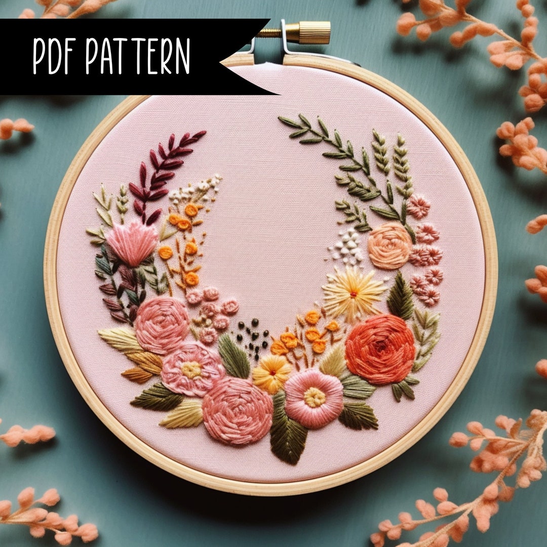 Beautiful Floral Embroidery Pattern, Hand Embroidery Pattern ...