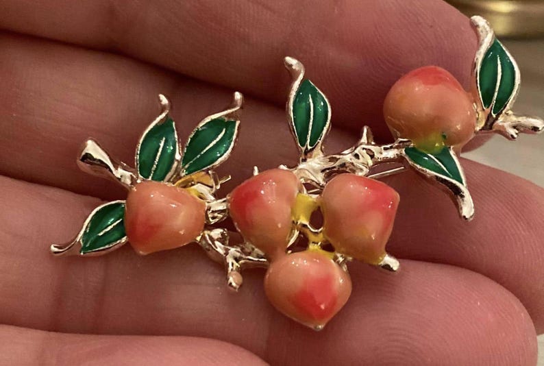 Peach Blossom Tree Branch Brooch Pin - Etsy