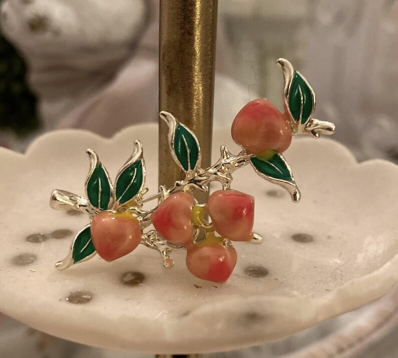 Peach Blossom Tree Branch Brooch Pin - Etsy