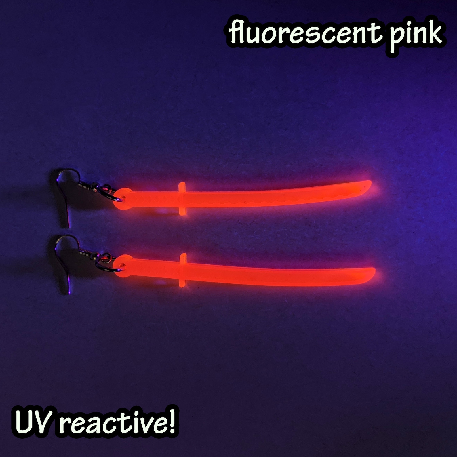 Cyberpunk Katana Earrings || Pink and Blue Japanese Swords || Laser-cut ...